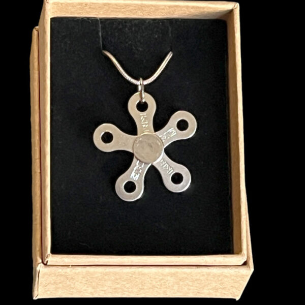 Recycled Bicycle Chain Flower Necklace - ReCycle & BiCycle